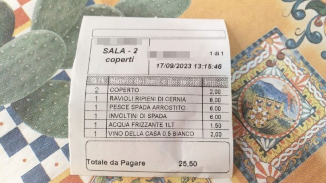 Sicilia, vanno al ristorante e pubblicano la ricevuta: "Ecco quanto si ...